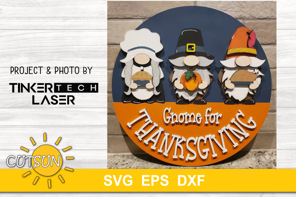 Thanksgiving door hanger SVG | Pilgrim gnome door hanger svg | Fall do ...