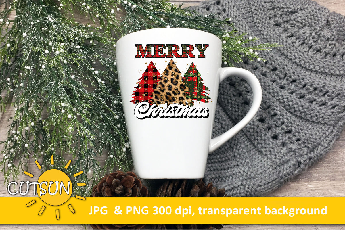 Merry Christmas sublimation design download - Christmas Trees PNG ...