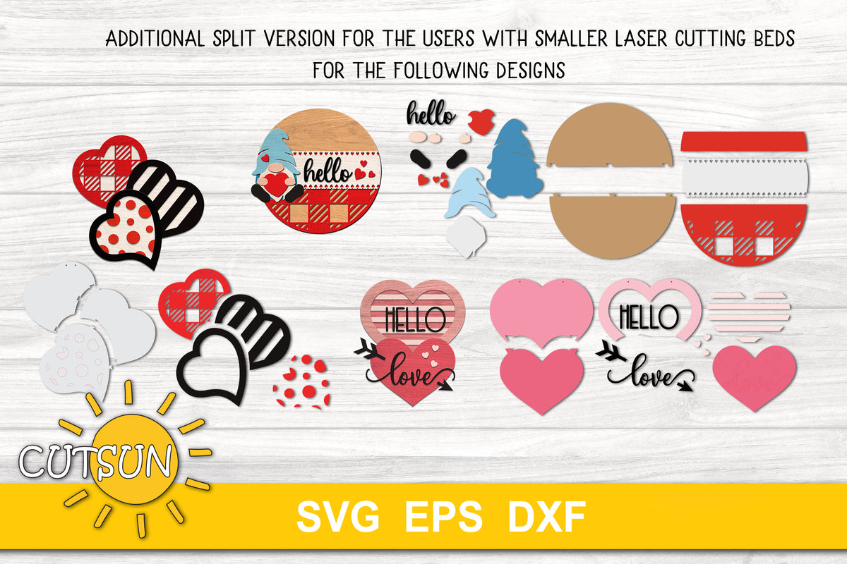 Valentine's day Door Hanger SVG bundle | Valentines day door signs svg ...
