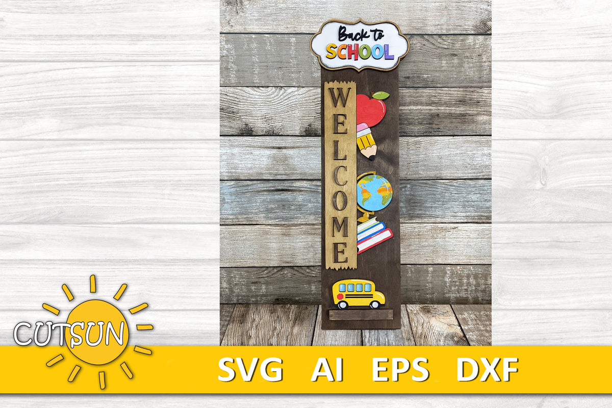 Back to school porch sign add-on with a free Interchangeable porch lea ...