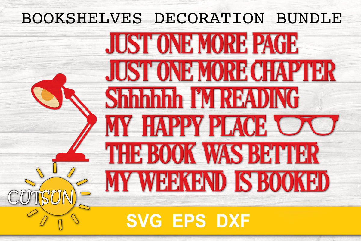 Bookshelves decor SVG bundle | Book lover decor SVG bundle – Cutsunsvg