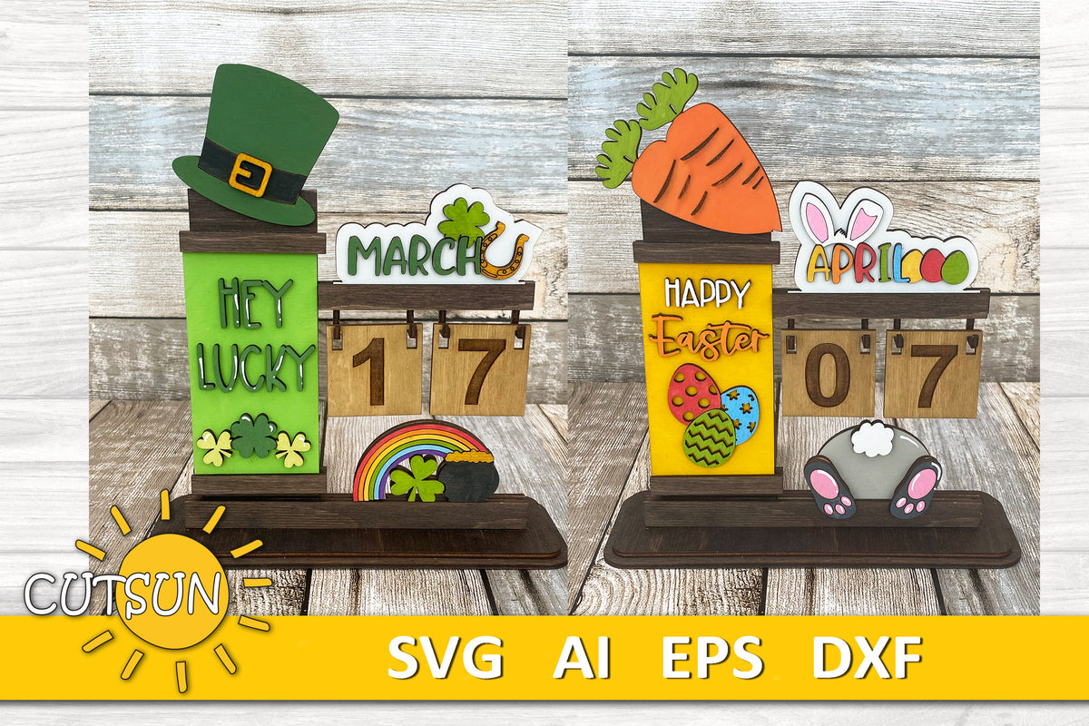 Interchangeable calendar SVG bundle Eternal calendar starter pack 12 m ...