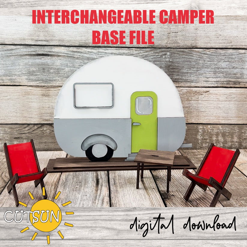 Interchangeable Camper Shelf decor | Laser cut file - base file – Cutsunsvg