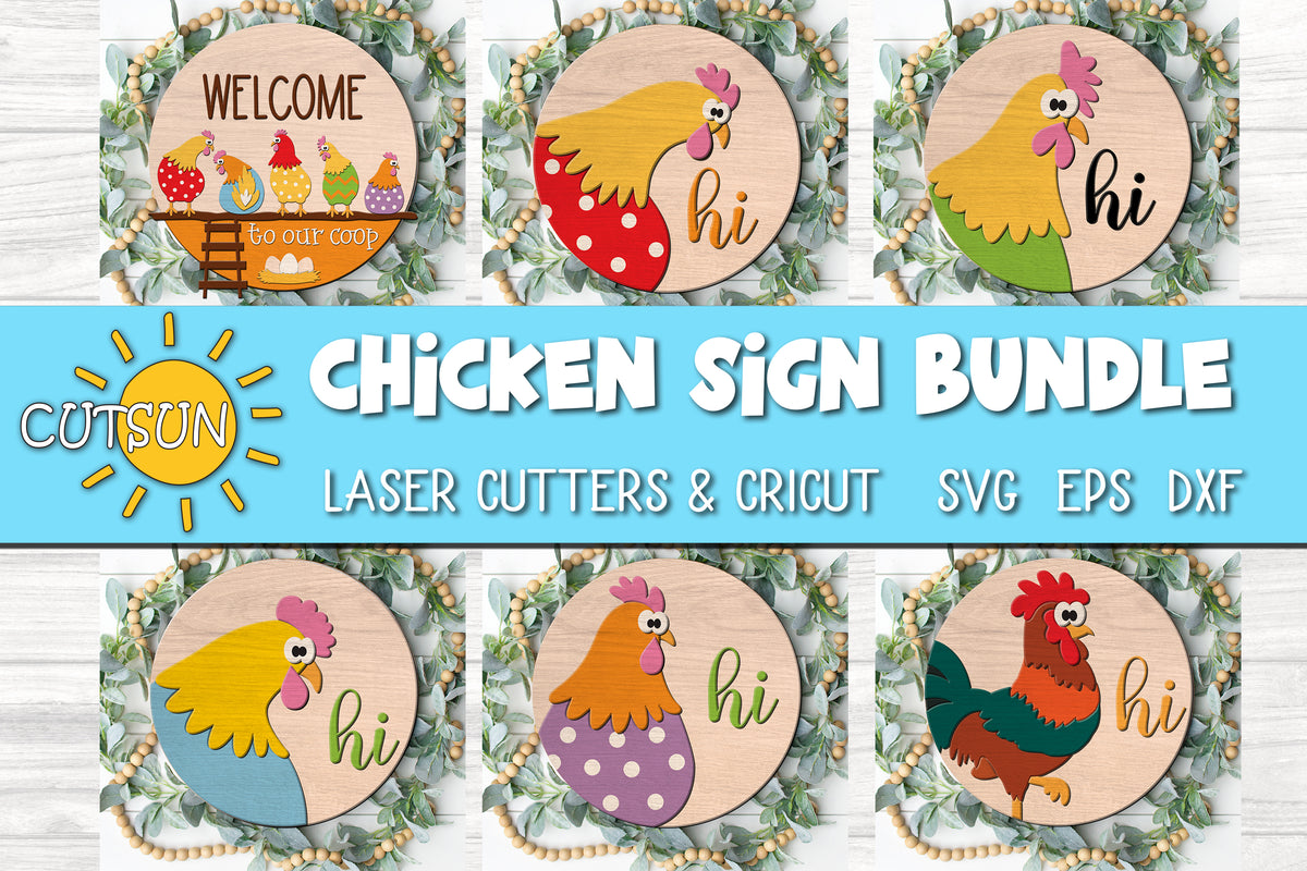 Farmhouse Door hangers SVG bundle | Chicken door sign svg bundle ...