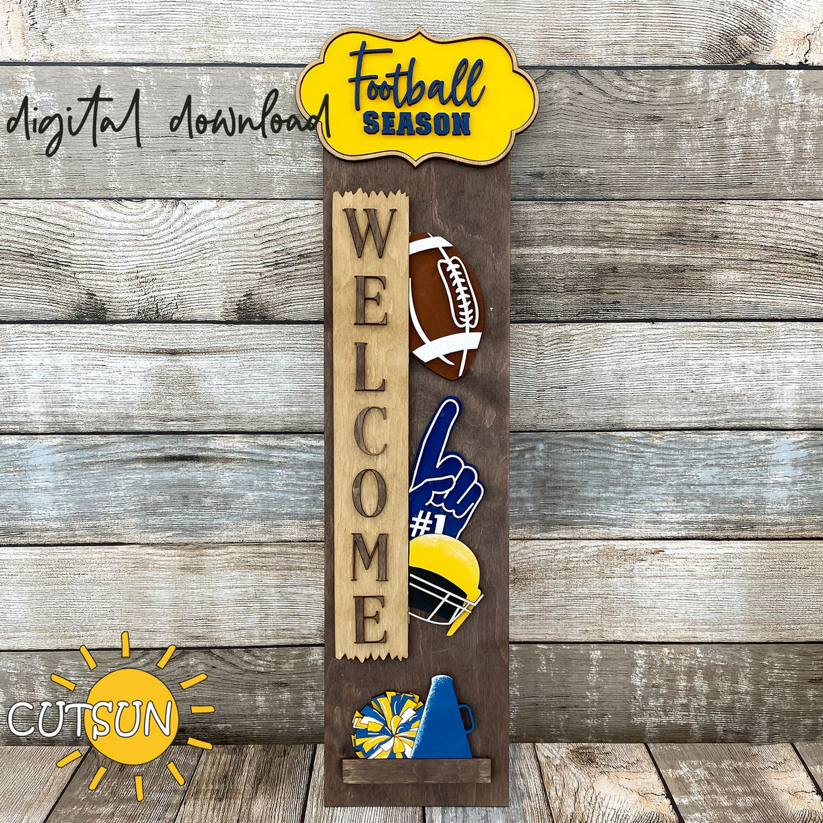 Welcome Football Season porch sign add-on with a free Interchangeable ...