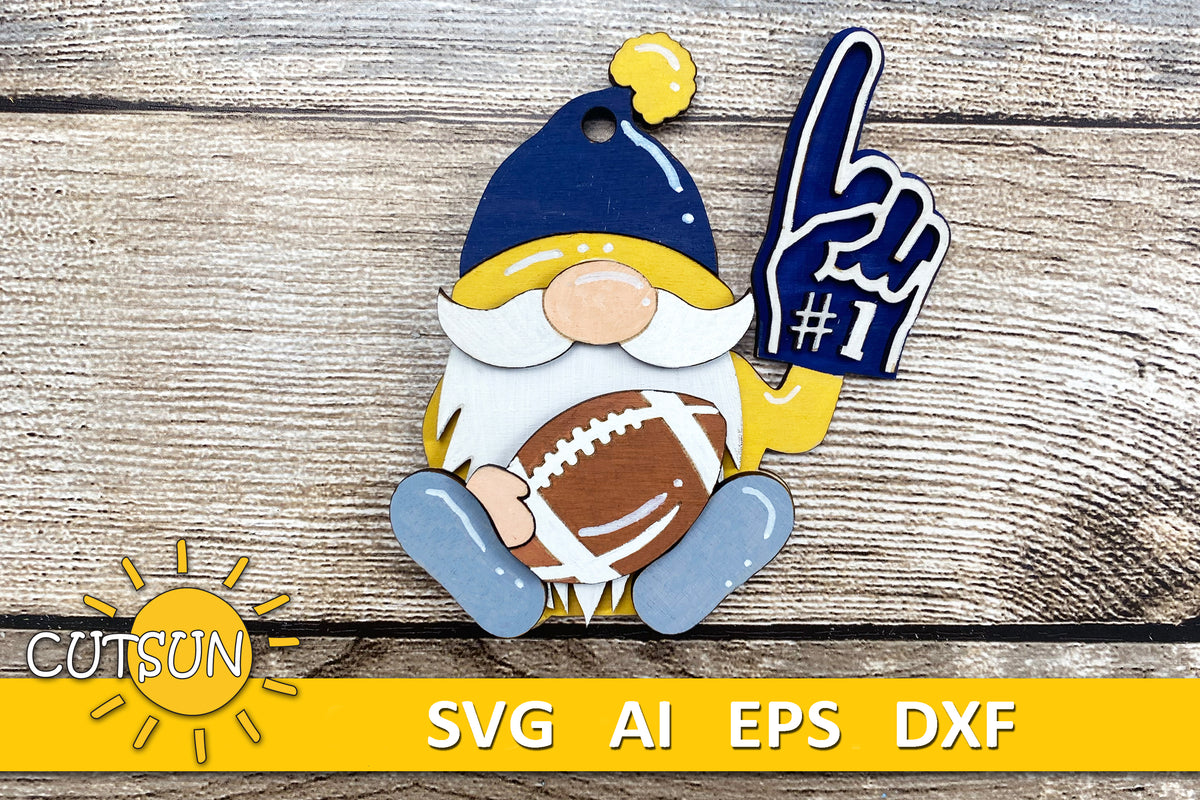 Football gnome Ornament SVG Laser cut file Football SVG Gnome svg Car ...