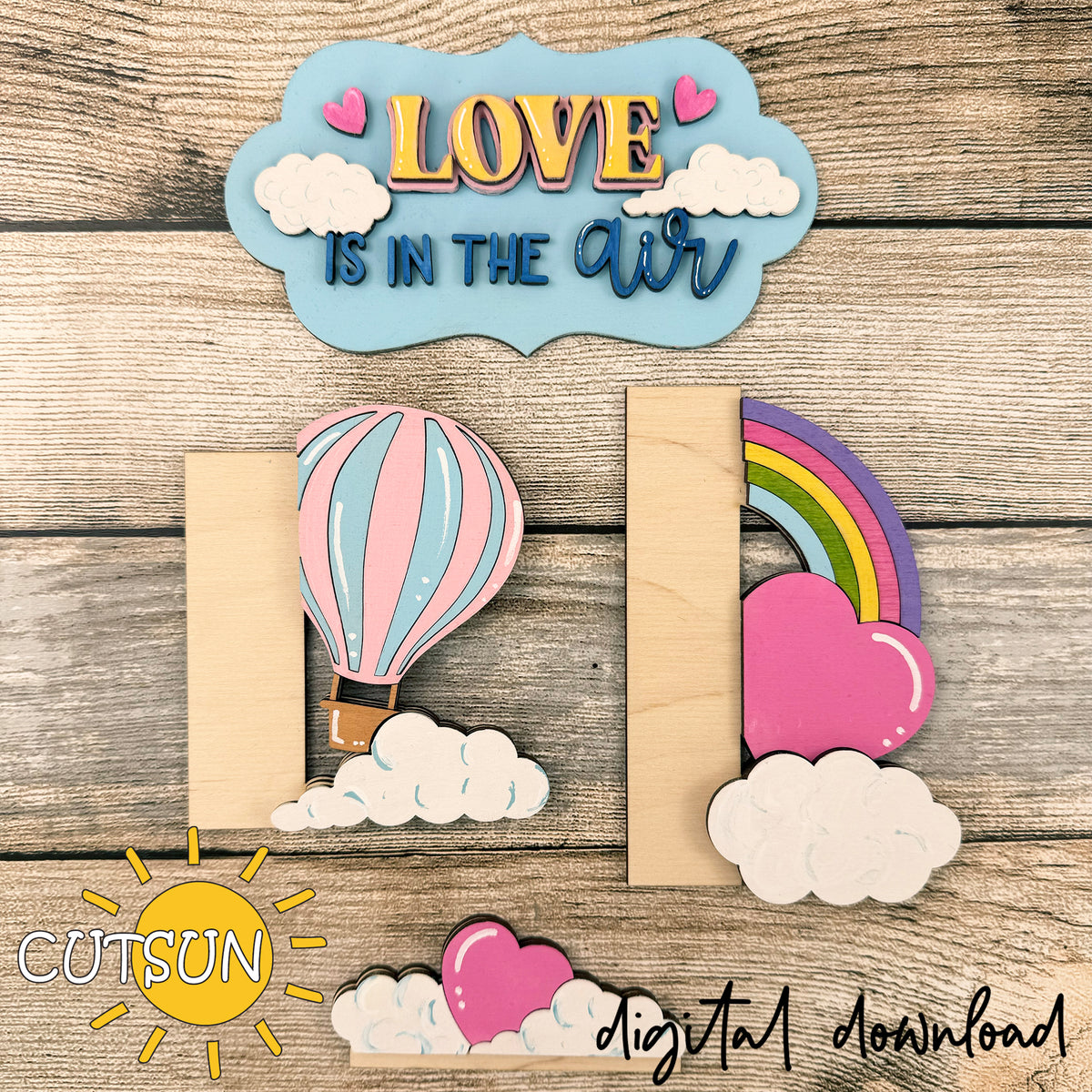 Love is in the air Interchangeable Porch leaner Laser cut file – Cutsunsvg