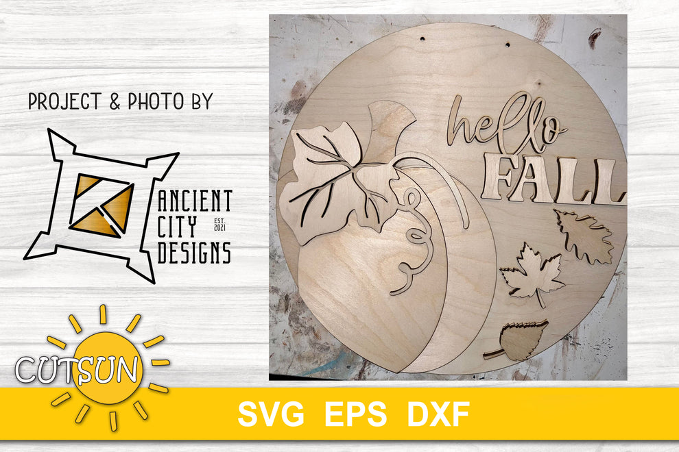 Fall door hanger SVG | Pumpkin door hanger SVG | Hello fall door sign ...