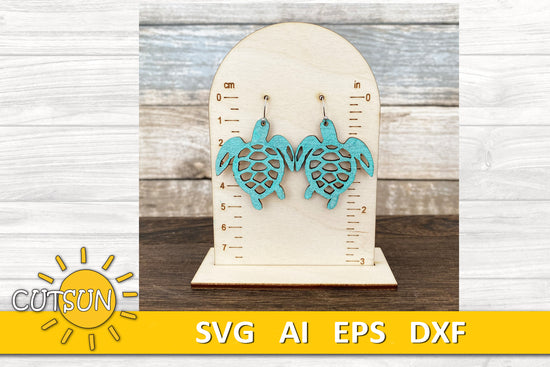 Sea turtle Earring SVG Cute Turtle Earrings Svg Laser Jewelry Dangle E ...