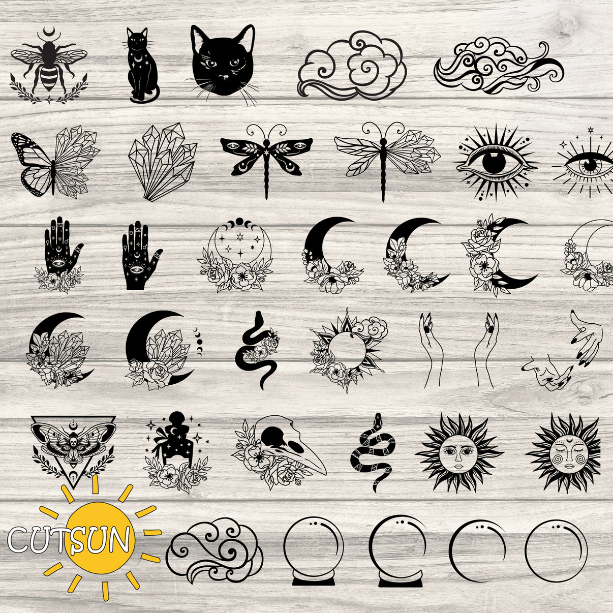 Celestial SVG bundle | Mystical SVG bundle - 51 elements – Cutsunsvg