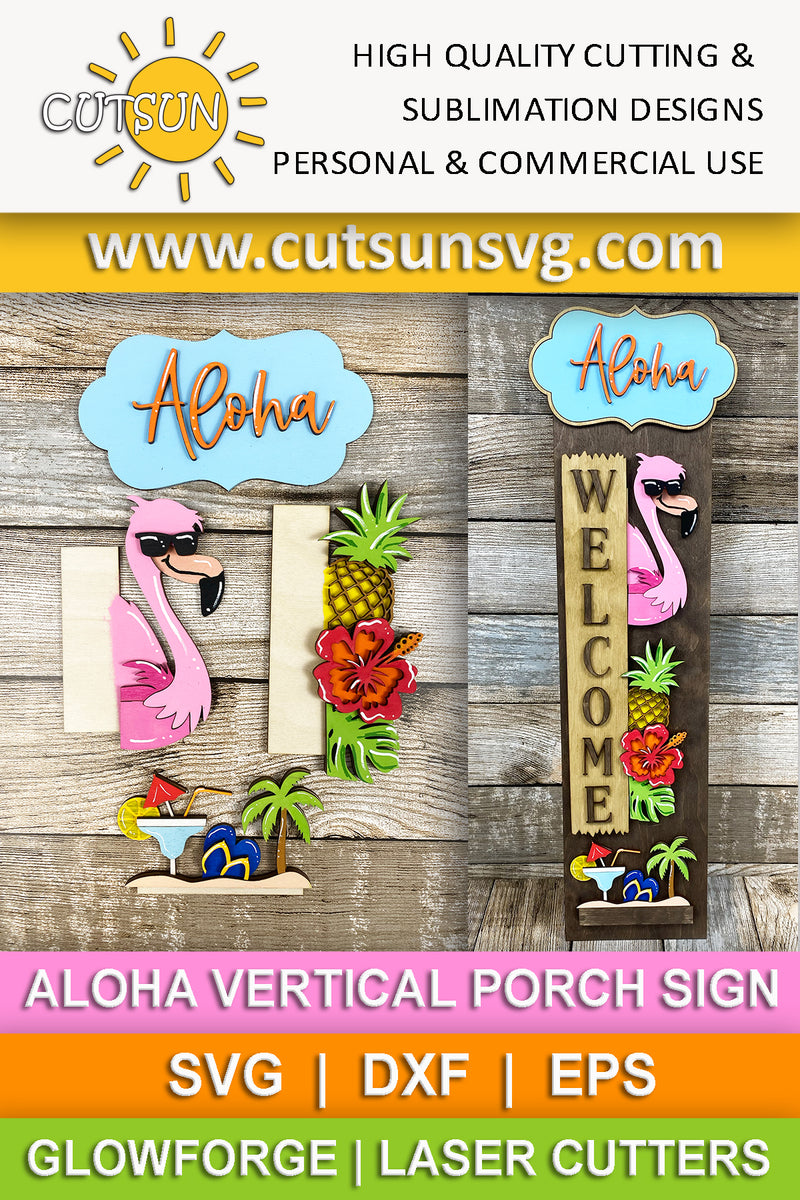Aloha porch sign add-on with a free Interchangeable Porch leaner SVG T ...