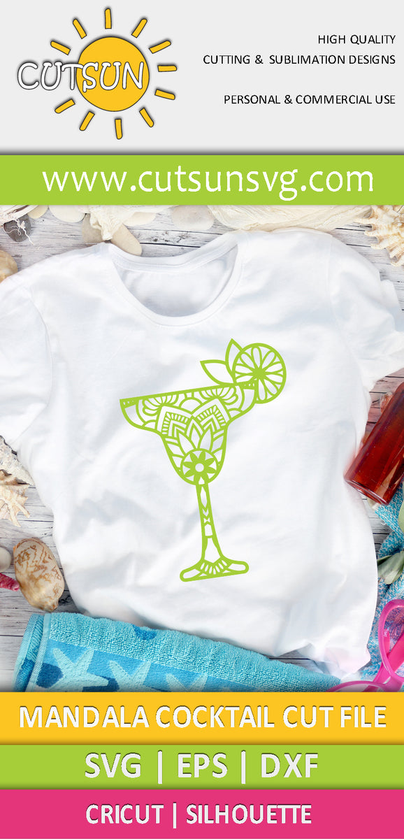 Cocktail SVG | Cocktail Mandala cut file | Margarita SVG – Cutsunsvg