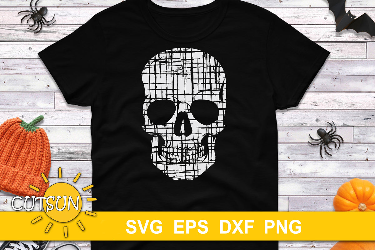 Distressed skull SVG | Grunge skull SVG – Cutsunsvg
