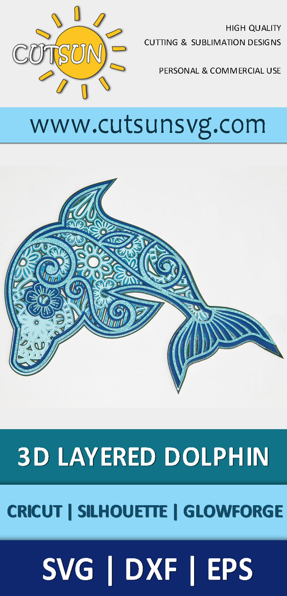 3D Layered Dolphin Mandala cut file - 5 layers – Cutsunsvg
