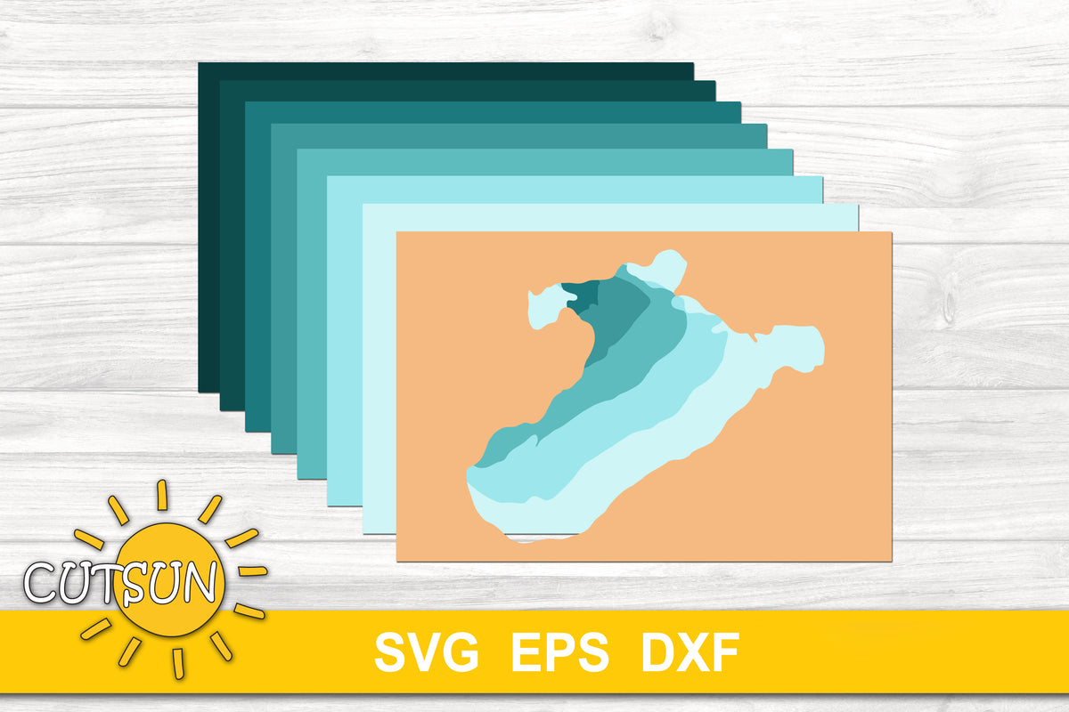 3D Layered Lake Monona depth map - 8 layers – Cutsunsvg