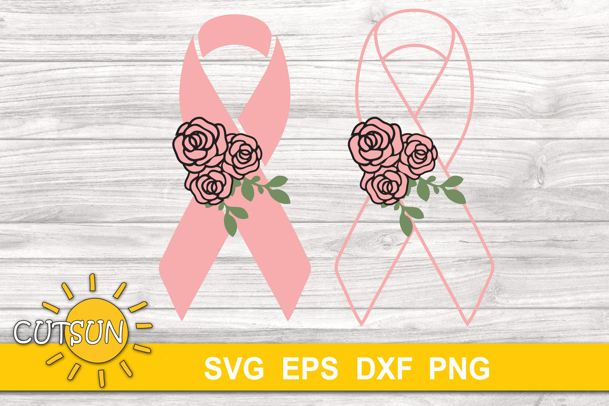 Pink Ribbon svg | Floral pink ribbon SVG | Breast cancer SVG – Cutsunsvg