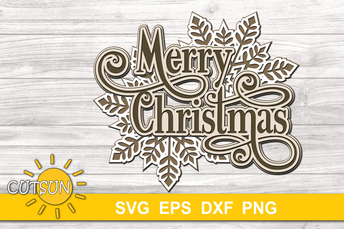Christmas SVG | 3D Layered Merry Christmas SVG – Cutsunsvg