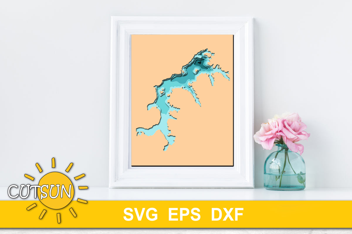 3D Layered Lake Seneca depth map - 6 layers – Cutsunsvg