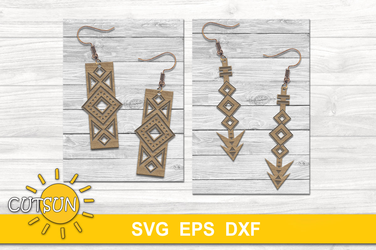 Aztec Tribal Earrings SVG bundle – Cutsunsvg