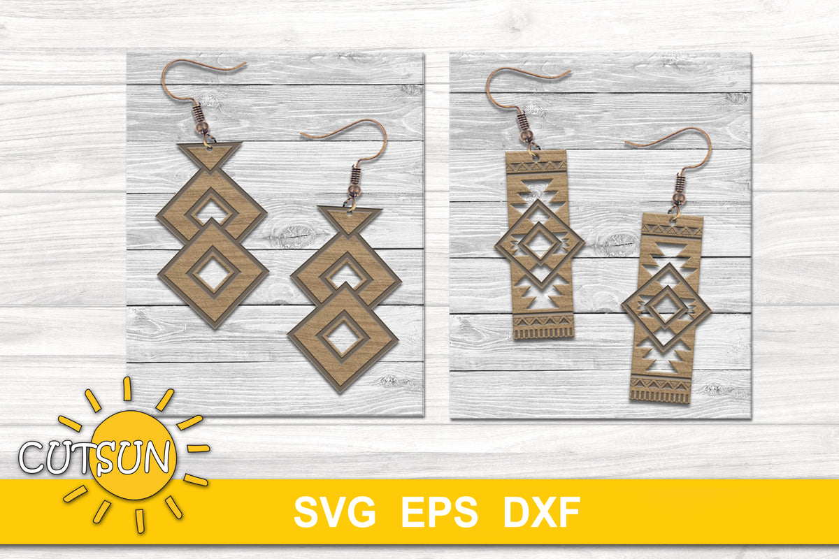 Aztec Tribal Earrings SVG bundle – Cutsunsvg