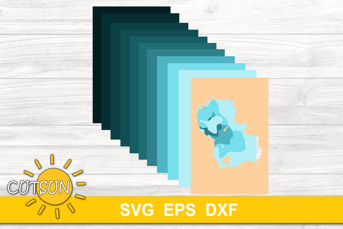 3D Layered Wind Lake, Wisconsin map - 11 layers – Cutsunsvg