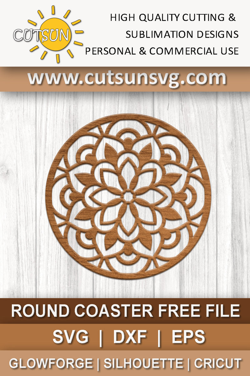 Round Coaster SVG Freebie – Cutsunsvg